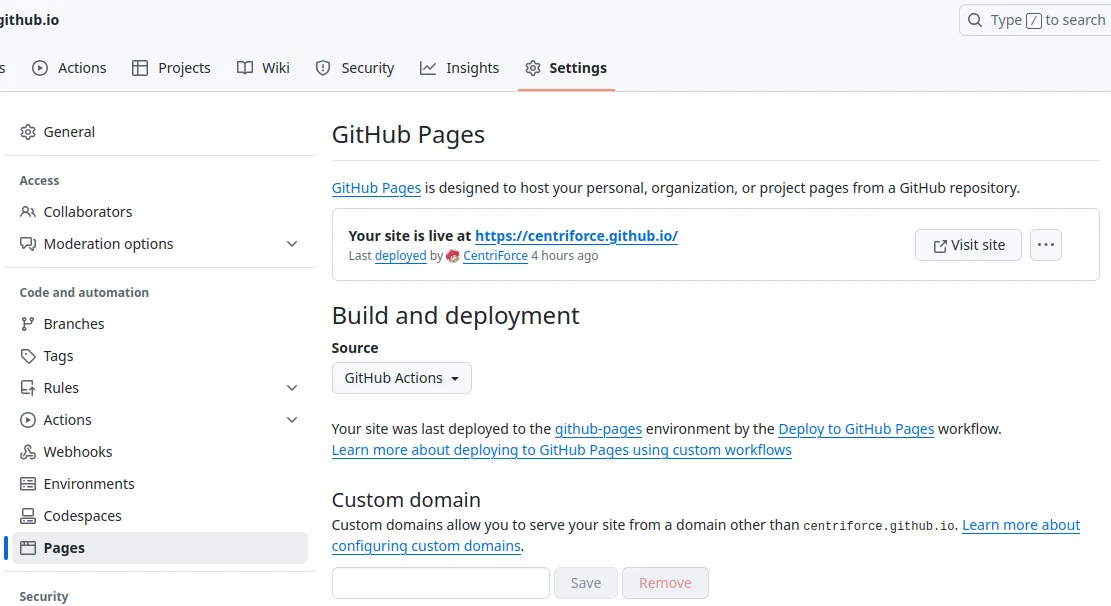 使用 Astro 博客模板和 Github 创建个人博客 - CentriForce